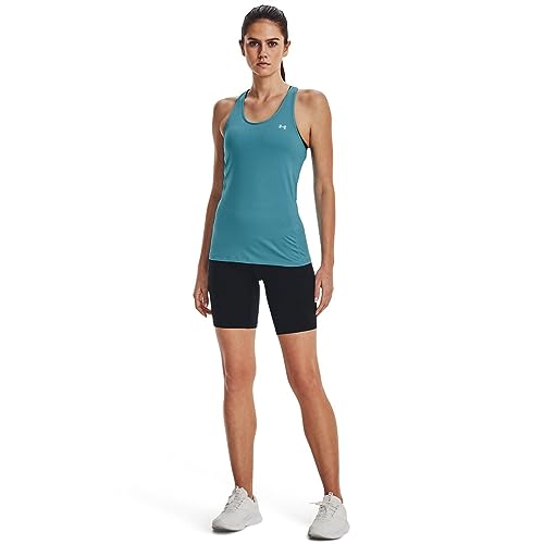 Under Armour Women's Standard HeatGear Racer Tank, (433) Glacier Blue / / Iridescent, Medium