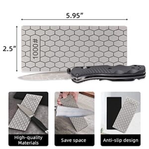 4 Pieces Diamond Sharpening Stone Fifchall Honing Stone Diamond Stone Lapping Plate Fine Coarse Bench Stone for Kitchen Sharpening Blade Blunt Chisel, 400, 600, 1000, 1200 Grit, with Angle Guide