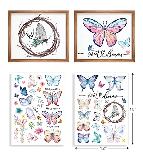 GSS Designs Butterfly Rub on Transfers for Furniture Crafts Wood Scrapbook 2 Sheets 12x16Inch Butterflies Furniture Transfers DIY Decor Transfers Dry Rub On Transfers Stickers