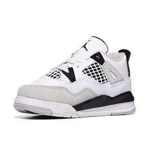 jordan baby boy's air jordan 4 retro (infant/toddler) white/black/neutral grey 10 toddler m