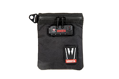 DIME BAGS Omerta Capo with Lock | Carbon Filter Pouch | TSA-Approved 3-Digit Combination Lock (6 Inch, Black)