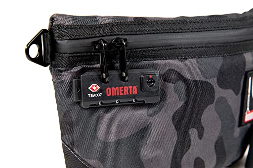 DIME BAGS Omerta Collector with Lock | Carbon Filter Pouch | Internal Organization and TSA-Approved 3-Digit Combination Lock (9 Inch, Camo)