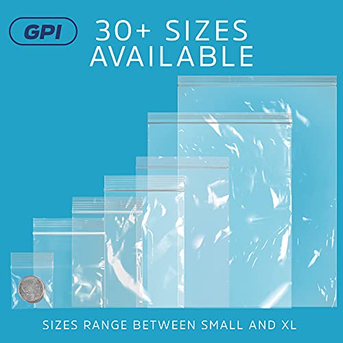 GPI - 100 CASE, 4" x 10" Long, Clear Plastic RECLOSABLE Zip Bags - Bulk, 2 Mil Thick, Durable, Resealable Poly Baggies with Zip Top Lock for Packaging & Shipping Incense, Necklaces & Jewelry