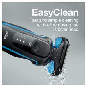 Braun Series 5 5031s Electric Shaver with Precision Trimmer and Cleansing Brush Attachments, Wet & Dry, Rechargeable, Cordless Foil Shaver, Blue