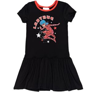 Miraculous Ladybug Big Girls 2 Pack Short Sleeve Dresses Black 10-12