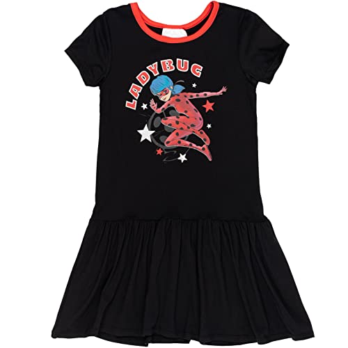 Miraculous Ladybug Big Girls 2 Pack Short Sleeve Dresses Black 10-12