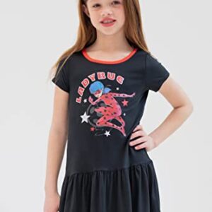 Miraculous Ladybug Big Girls 2 Pack Short Sleeve Dresses Black 10-12