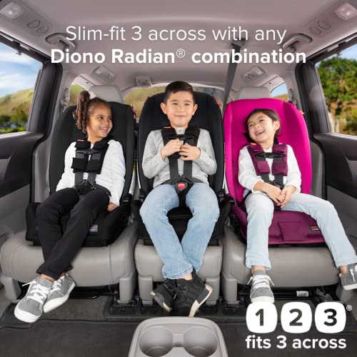 Diono Radian 3R, 3-in-1 Convertible Car Seat, Rear Facing & Forward Facing, Jet Black & Car Seat Cup Holders for Radian, Everett and Rainier Car Seats, Pack of 2 Cup Holders, Blue Sky