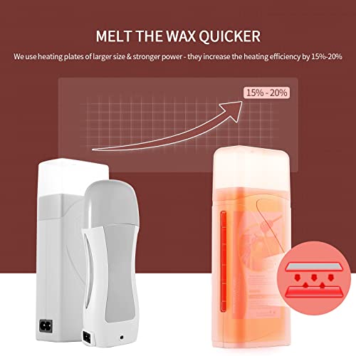 Roll on Wax Kit for Hair Removal, Roller Waxing Kit for Man Women Wax Roller Kit with 2 Soft Honey Wax Cartridge/100 Pcs Wax Strips, Waxing kit, foreverLily