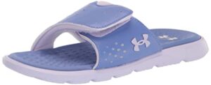 under armour women's ignite pro slide, (400) baja blue / nebula purple / nebula purple, 7, us