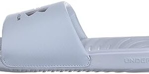 Under Armour Men's Ansa Fixed Strap Slide Sandal, (404) Harbor Blue/Harbor Blue/Metallic Downpour Gray, 13