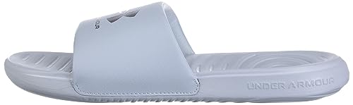 Under Armour Men's Ansa Fixed Strap Slide Sandal, (404) Harbor Blue/Harbor Blue/Metallic Downpour Gray, 13