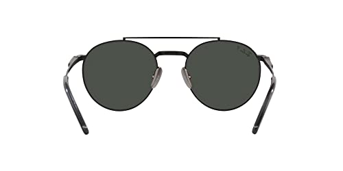 Ray-Ban RB8237 Round II Titanium Sunglasses, Black/Polarized Dark Grey, 50 mm