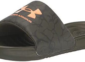 Under Armour Men's Ansa Graphic Fixed Strap Slide Sandal, (305) Marine OD Green/Marine OD Green/Orange Blast, 9