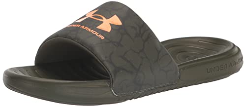 Under Armour Men's Ansa Graphic Fixed Strap Slide Sandal, (305) Marine OD Green/Marine OD Green/Orange Blast, 9