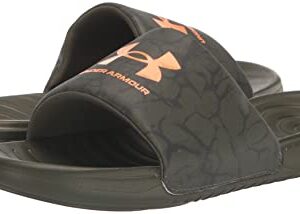 Under Armour Men's Ansa Graphic Fixed Strap Slide Sandal, (305) Marine OD Green/Marine OD Green/Orange Blast, 9