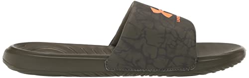 Under Armour Men's Ansa Graphic Fixed Strap Slide Sandal, (305) Marine OD Green/Marine OD Green/Orange Blast, 9