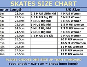 DBFHE Roller Skates for Women and Men, Outdoor Quad Wheel Rink Skates with Light Up Wheels, Classic Quad Rink Skate Shoes for Adult/Girls/Unisex and Beginners,白色-39EU/US8, White