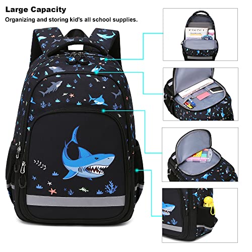 Kouxunt School Backpack for Girls Boys Teens, Kids Elementary Middle School Bag Bookbag (Shark)