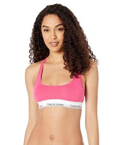 calvin klein women's this is love modern cotton bralette, pink flambe, large