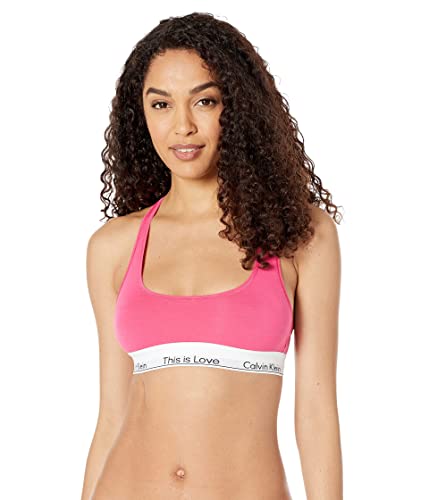 Calvin Klein Women's This is Love Modern Cotton Bralette, Pink Flambe, Large