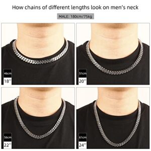 CaptainSteeL Miami Cuban Chain Necklace for Men/Women,316L Stainless Steel 5/9MM Width 18"/20"/22"/24"Length Fashion Snap Button Hip Hop Jewelry,Cuban Link Chain Gold Plated/Stainless Steel with Gift Box