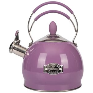 whistling tea kettle stainless steel teapot, teakettle for stovetop induction stove top, fast boiling heat water tea pot 2.6 quart