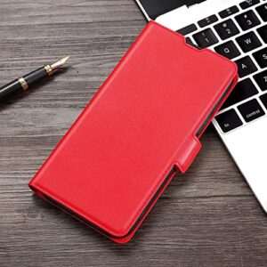 Compatible with Oppo Reno 6 Pro 5G Wallet Case, Ultra Slim Flip Folio PU Magnetic Leather Case with Card Slot, Full Protection Phone Cover for Oppo Reno 6 Pro 5G, Red