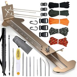 wildair paracord bracelet jig kit with knotters tool marlin spike paracord fid set lacing needles/fids for paracord work paracord tool kit adjustable length 4" to 13" paracord jig bracelet maker