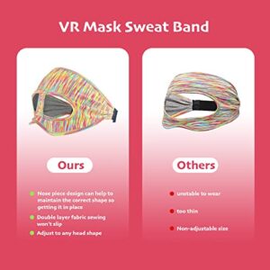 3 PCS VR Eye Mask Face Cushion Cover Pad VR Sweat Band and 2 PCS VR Goggles Lens Fiber Cleaning Cloth Compatible with VR Headsets Meta/Oculus Quest 2 Go HTC Vive PS VR Gear Accessories