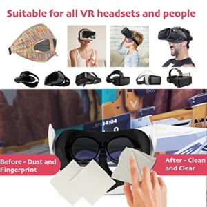 3 PCS VR Eye Mask Face Cushion Cover Pad VR Sweat Band and 2 PCS VR Goggles Lens Fiber Cleaning Cloth Compatible with VR Headsets Meta/Oculus Quest 2 Go HTC Vive PS VR Gear Accessories