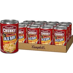 campbell's chunky soup, old bay seasoned clam chowder, 18 oz can (case of 12)