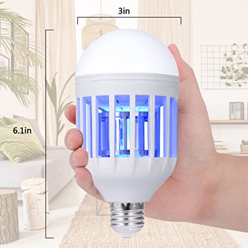 Bug Zapper Light Bulb, 2 in 1 Mosquitoes Killer Lamp Led Electronic Insect & Fly Killer, Porch Light for Entryway, Doorway, Corridor, Balcony and Patio