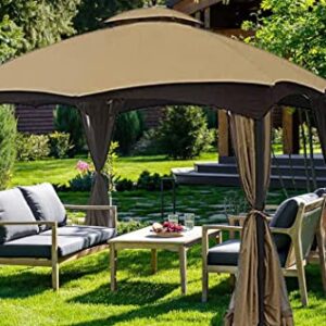 SCOCANOPY Replacement Canopy Top for The Lowe's Gazebo Model #GF-12S004B-1 / GF-12S004BTO (Beige)