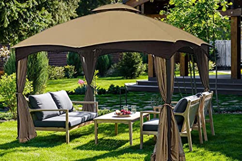 SCOCANOPY Replacement Canopy Top for The Lowe's Gazebo Model #GF-12S004B-1 / GF-12S004BTO (Beige)