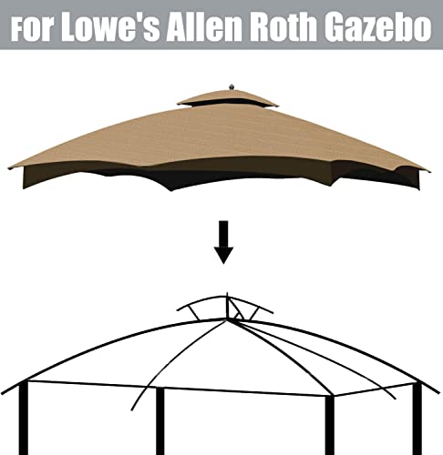 SCOCANOPY Replacement Canopy Top for The Lowe's Gazebo Model #GF-12S004B-1 / GF-12S004BTO (Beige)