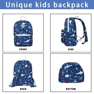 COTS Kids Backpack, Lightweight Preschool Backpack Water Resistant Classical Casual Daypack Cute Cartoon School Bookbag for Toddlers Boys Girls (Shark)