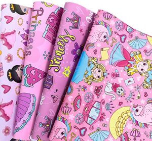 u'cover princess birthday wrapping paper for girls kids baby shower women pink gift wrapping paper castle theme for holiday wedding graduation gift wrap paper 10folded sheet