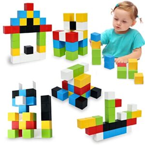 akyvins magnetic building blocks for kids - magnetic blocks 1.2in perfect size magnetic building toys for toddlers, magnetic cubes, preschool stem educational sensory magnet building blocks