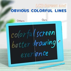 LCD Writing Tablet,Doodle Board 10 Inch Colorful Drawing Board Drawing Tablet,Erasable Reusable Electronic Drawing Pads,Educational Toys Gift for 3 4 5 6 7 8 Years Old Kids Toddler (Blue)