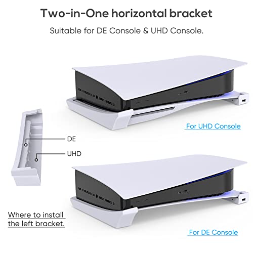 Horizontal Stand for PS5 Console with 4-Port USB Hub,MENEEA Upgraded Base Skate Holder Accessories for Playstation 5 Disc & Digital Edition,3 Charging Port Extension &1 USB 2.0 Data Port