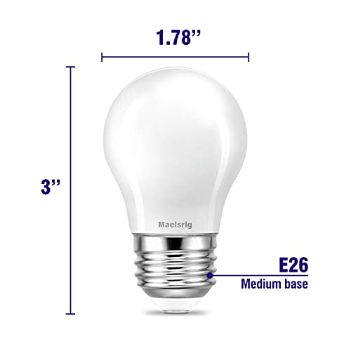 Maelsrlg 25 Watt Equivalent LED Light Bulbs, Dimmable, Soft White 2700K, E26 Medium Base, Low Watt LED Bulbs, 2W 200LM, A15 Frosted, Pack of 6