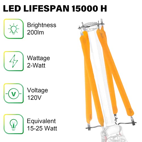 Maelsrlg 25 Watt Equivalent LED Light Bulbs, Dimmable, Soft White 2700K, E26 Medium Base, Low Watt LED Bulbs, 2W 200LM, A15 Frosted, Pack of 6