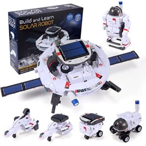 stem projects toys for kids ages 8-12, solar robot science kits gifts for 8-14 year old teen boys girls, 120pcs building experiments for teenage ages 9 10 11 13