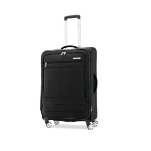 Samsonite Aspire DLX Softside Expandable Luggage with Spinner Wheels, Black, Checked-Medium 25-Inch