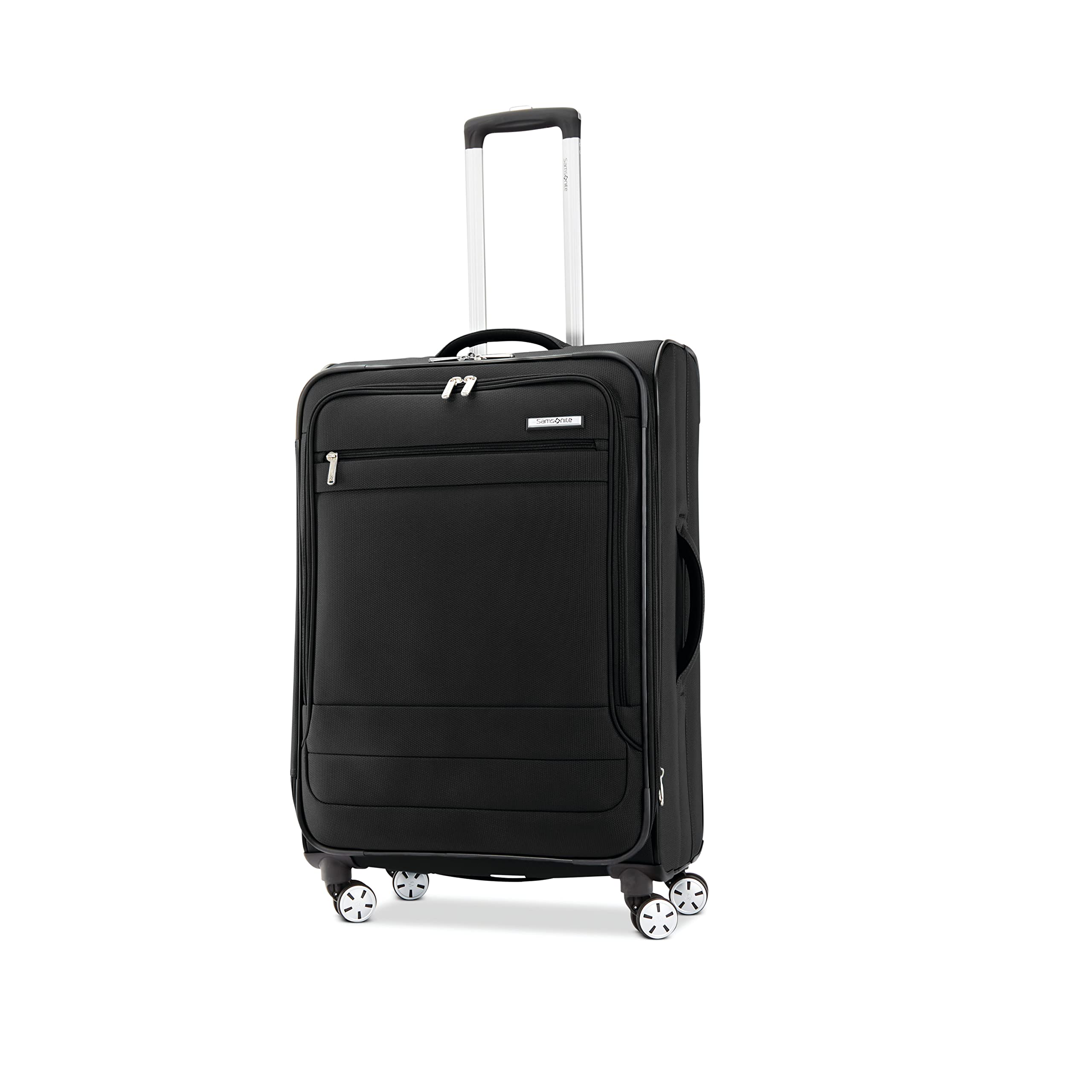 Samsonite Aspire DLX Softside Expandable Luggage with Spinner Wheels, Black, Checked-Medium 25-Inch