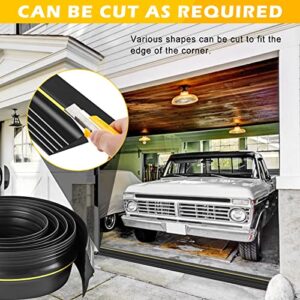 10Ft Universal Garage Door Bottom Threshold Seal Strip with 10oz Building Sealant, Weatherproof Rubber DIY Weather Stripping Replacement - Black