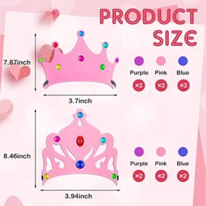 55 Piece Princess Wands Kit Include Wooden Wands for Crafts, Gem Stickers, Ribbons, Foam Princess Tiaras and Wooden Crowns DIY Heart Butterfly Moon Wand Make Your Own Princess Wand for Kid Girl