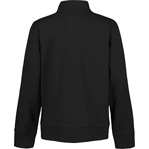 Nautica Boys' Long Sleeve Fleece Quarter Zip Jacket, Black/Pullover, 10-12