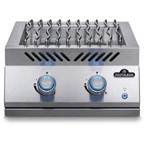 napoleon built-in component - bib18rtpss - dual drop-in range style burner, bbq grill, marine grade stainless steel, propane gas, 18-inch burner, jetfire™ ignition, easy to light, ergonomic knob